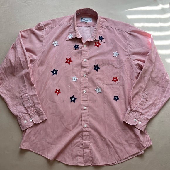 Mili Design Co. | Tops | Vintage Mili Design Co Patriotic Sparkly Star ...